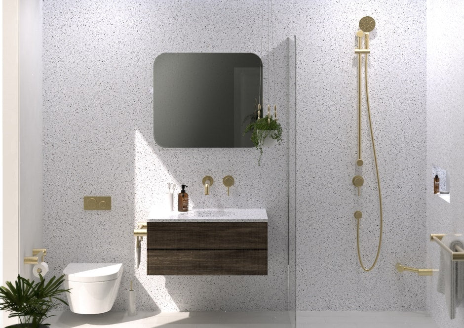 Brushed Brass Bathroom Grab Rails, Towel Rails & Shower Sets – Avail Design