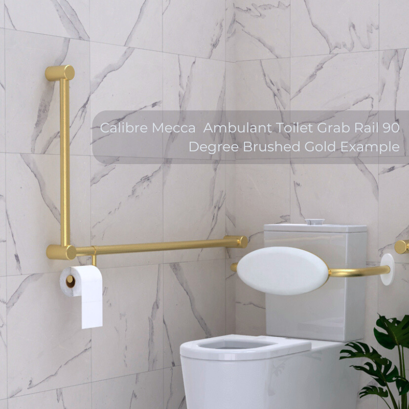 CALIBRE MECCA 32MM AMBULANT TOILET GRAB RAIL 90 DEGREE 450x450MM – Avail Design